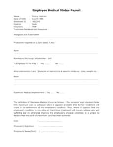 Employee Medical Report Sample - Englet