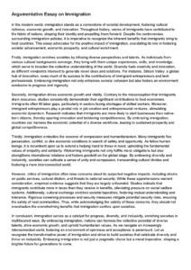Argumentative Essay on Immigration - Englet